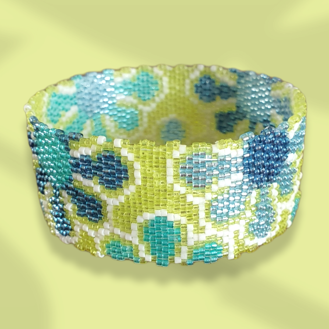 DIY Vertical Peyote Pattern - Bracelet BLEUET VERT – KETIKOPARIS