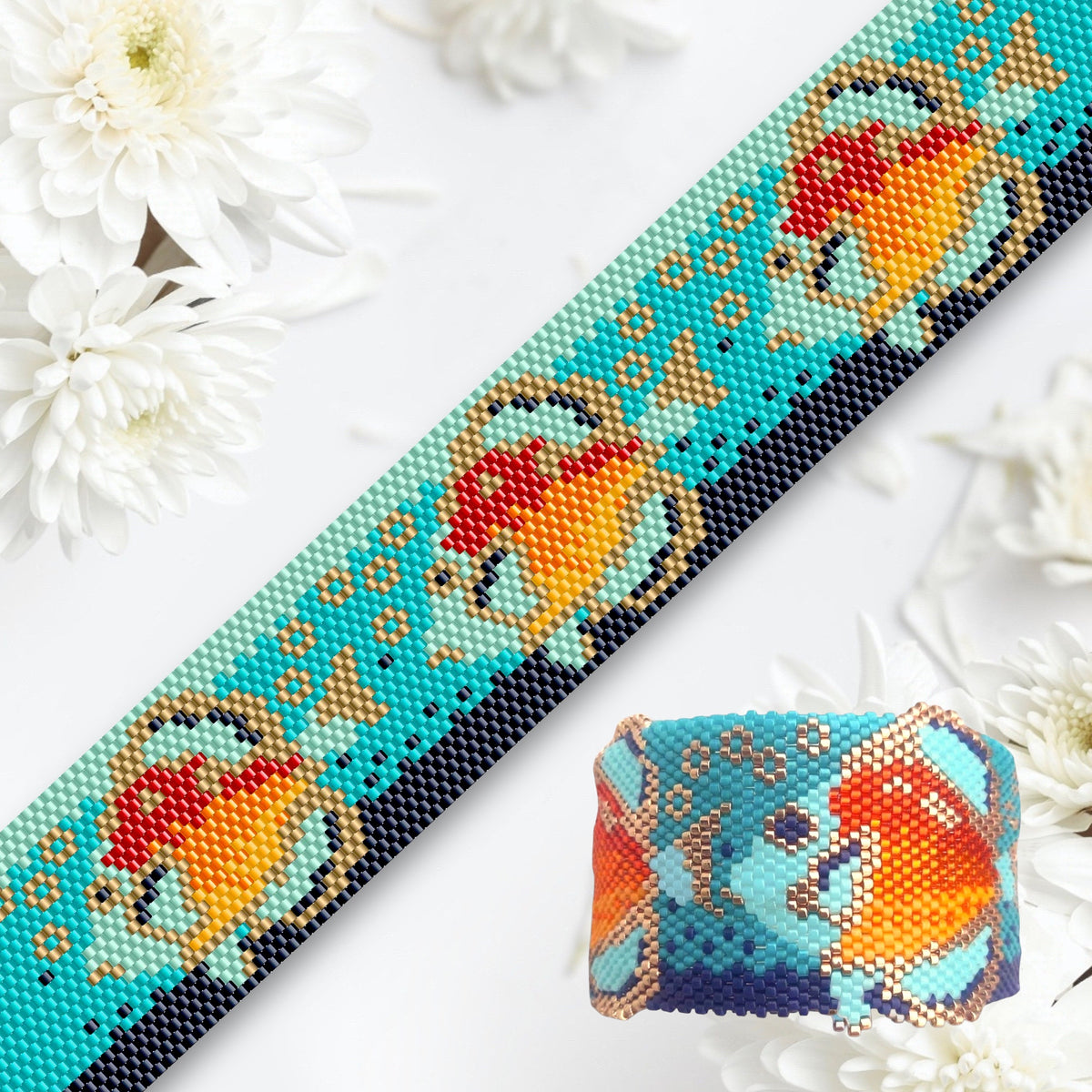 DIY Vertical Peyote Pattern - Bracelet TROPICAL FISH – KETIKOPARIS